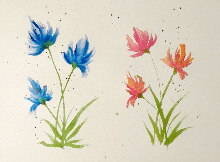 🌼 Flores Fáciles Con Acuarela Paso A Paso | ArteEscuela 🌹